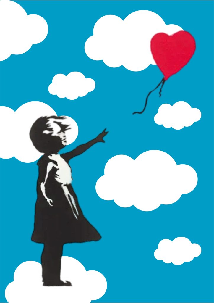 305-Banksy Baloon Color - Coaster House