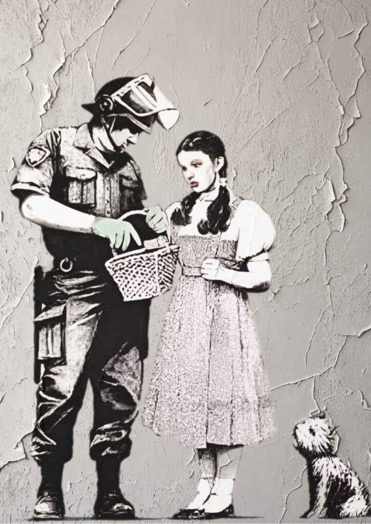 65-Banksy Police and Girl - Coaster House
